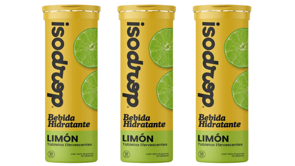 Pack de 3 Tubos Efervescentes - Sabor Lima Limón | ISODROP